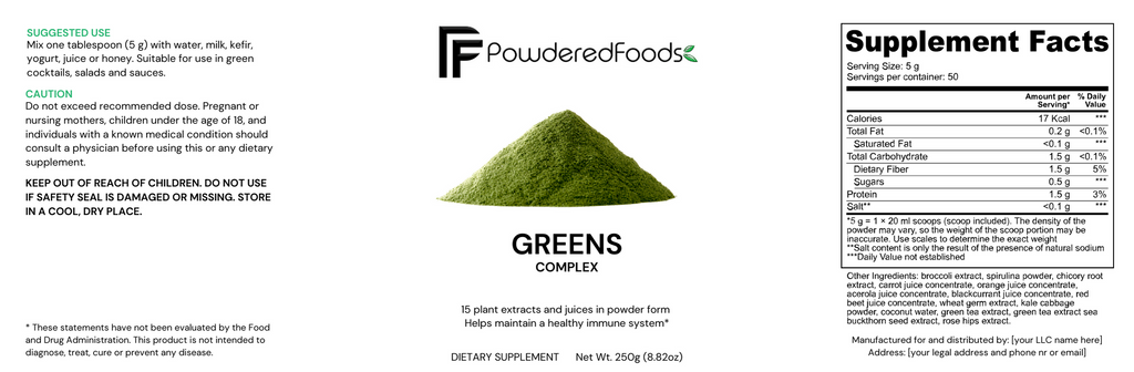 Powdered Greens complex – Powdered Foods